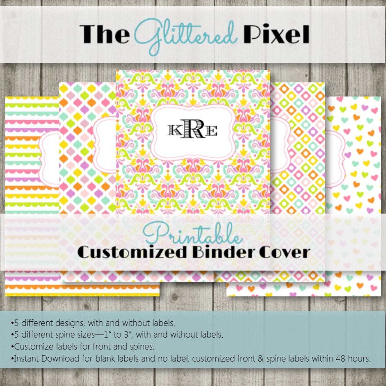 Printable Binder Covers - Spring Collection - Damask / Moroccan Tiles ...