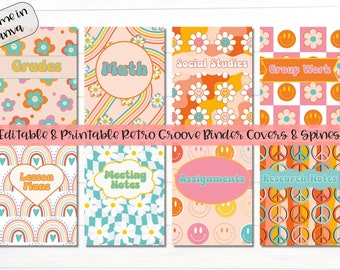 Editable Pastel Halloween Binder Covers and Spines - Canva Template - 8 ...