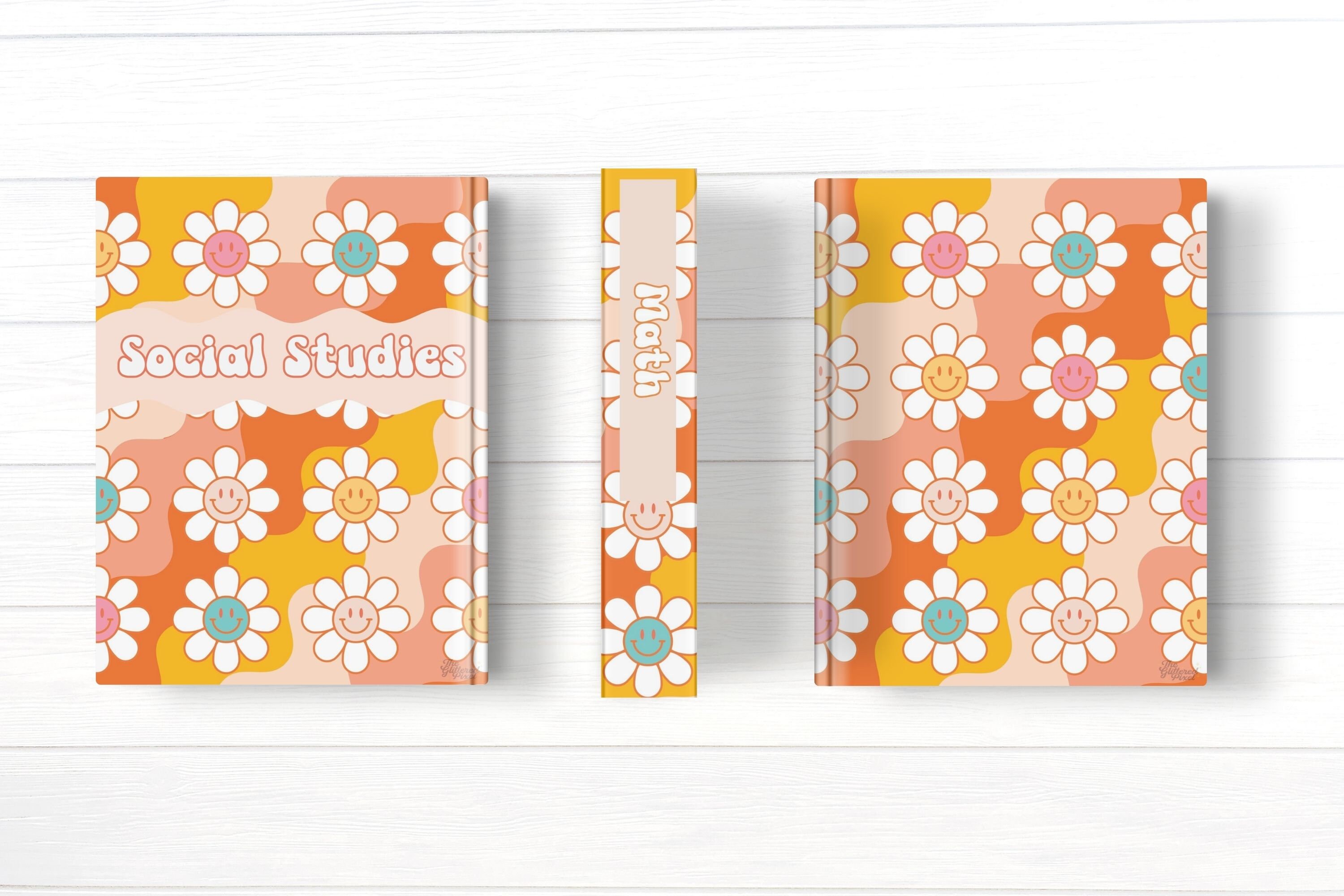 Editable Retro Groove Binder Covers and Spines - Canva Template - 8 ...