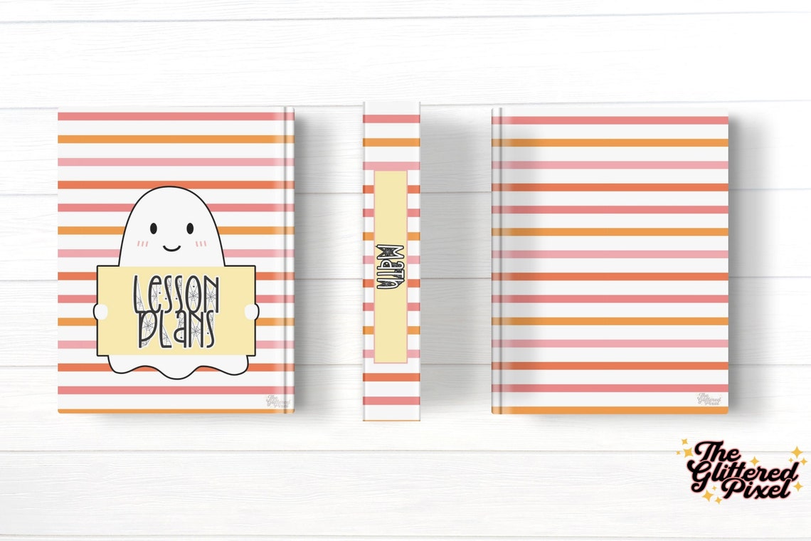 Editable Pastel Halloween Binder Covers and Spines - Canva Template - 8 ...