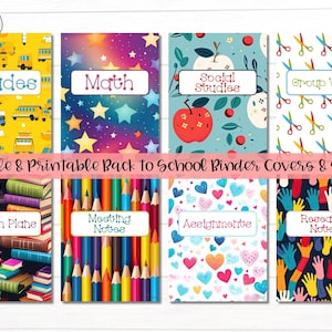 Editable Back to School Binder Covers and Spines - Canva Template - 8 ...