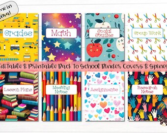 Editable Pastel Halloween Binder Covers and Spines Canva Template 8 ...