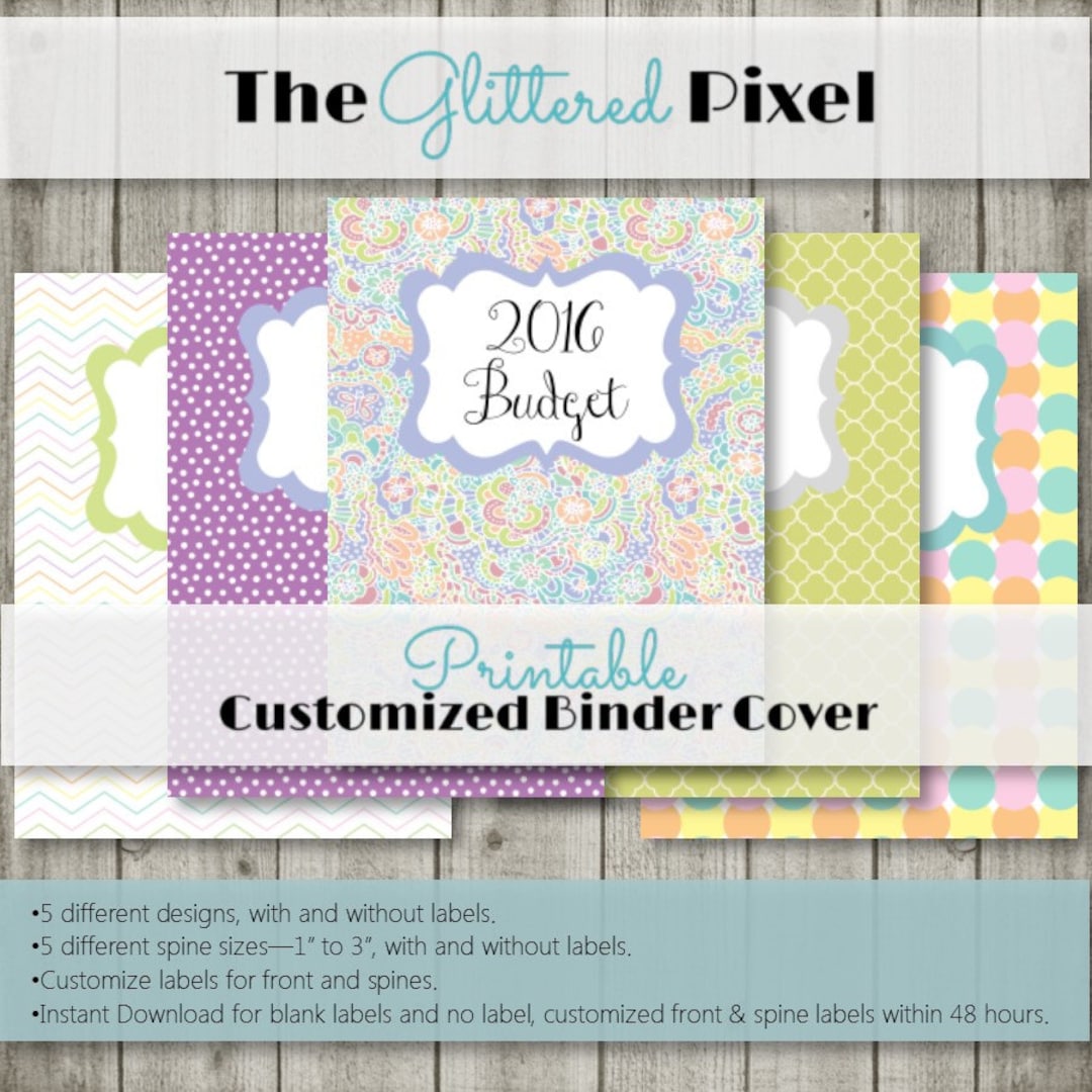 Printable Binder Covers - Pastel Jewels Tones Collection - Custom ...