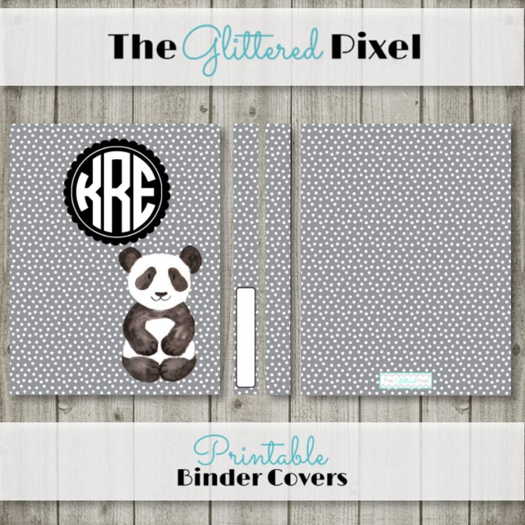 Printable Binder Cover -panda Cover - Planner Cover - Personalized ...