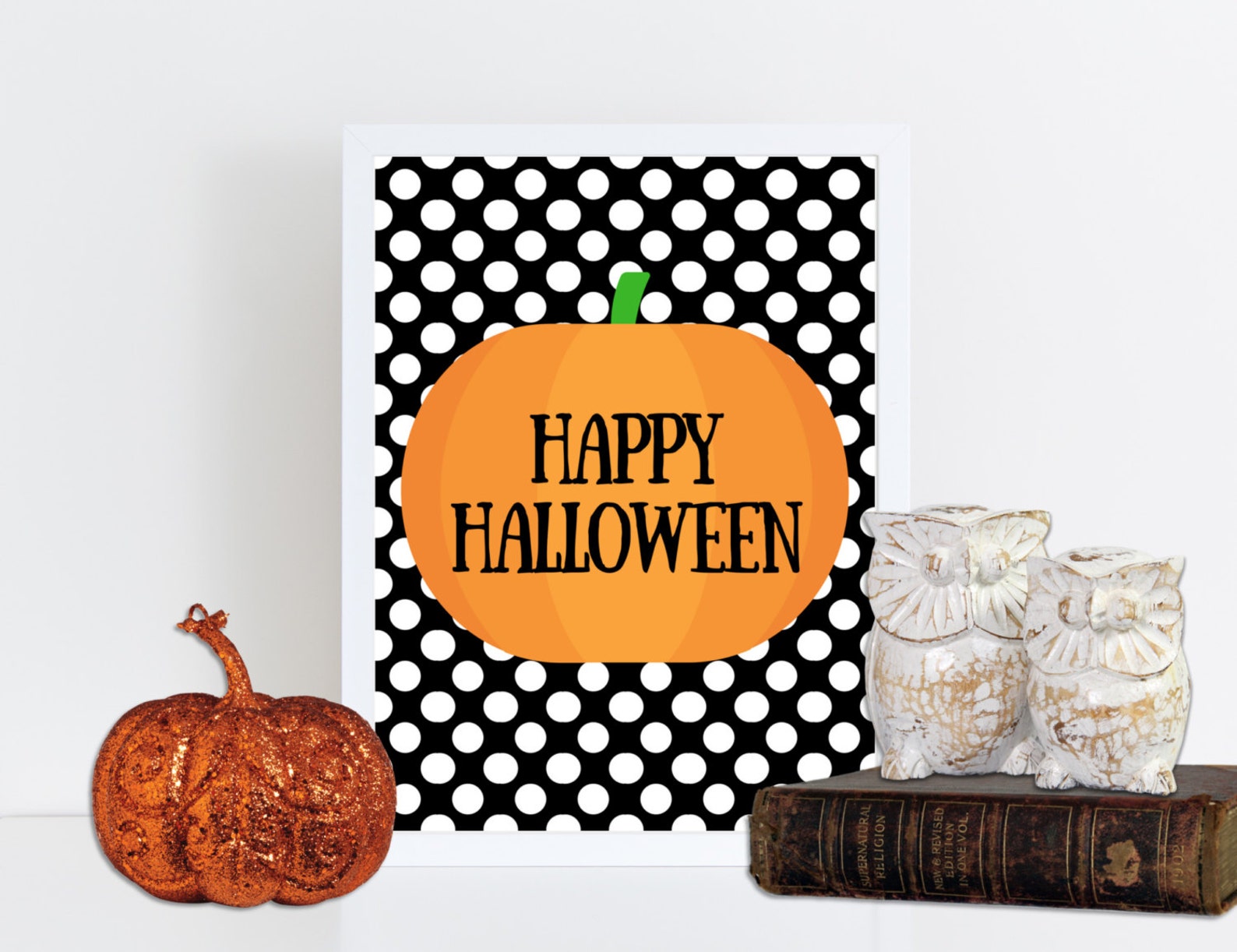 Happy Halloween Wall Art, Halloween Print, Halloween Wall Art, Pumpkin ...