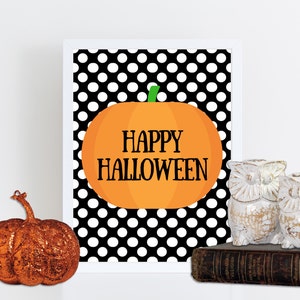 Happy Halloween Wall Art, Halloween Print, Halloween Wall Art, Pumpkin ...