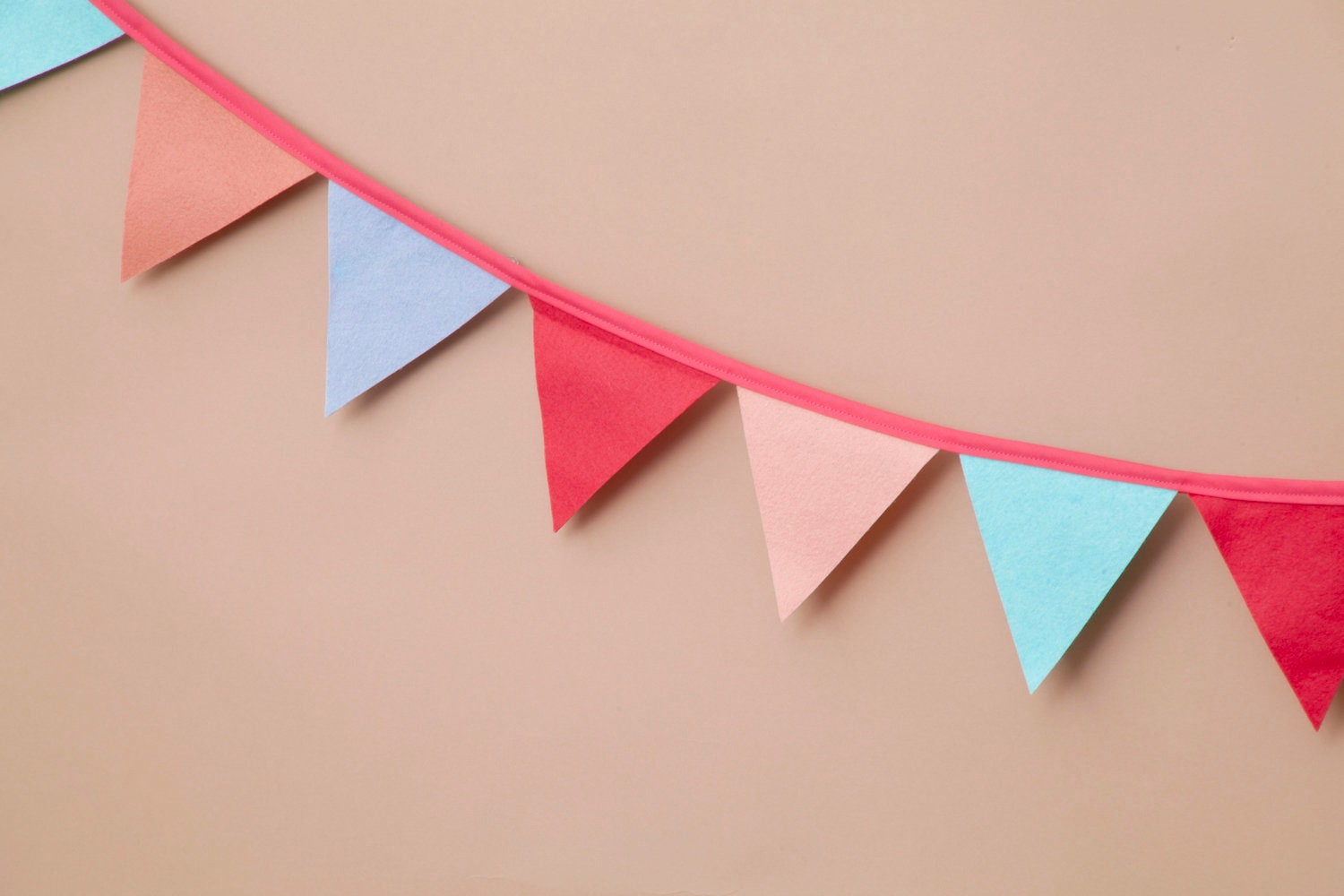 Felt Bunting Flags Kids Room Pink Birthday Banner Fabric | Etsy