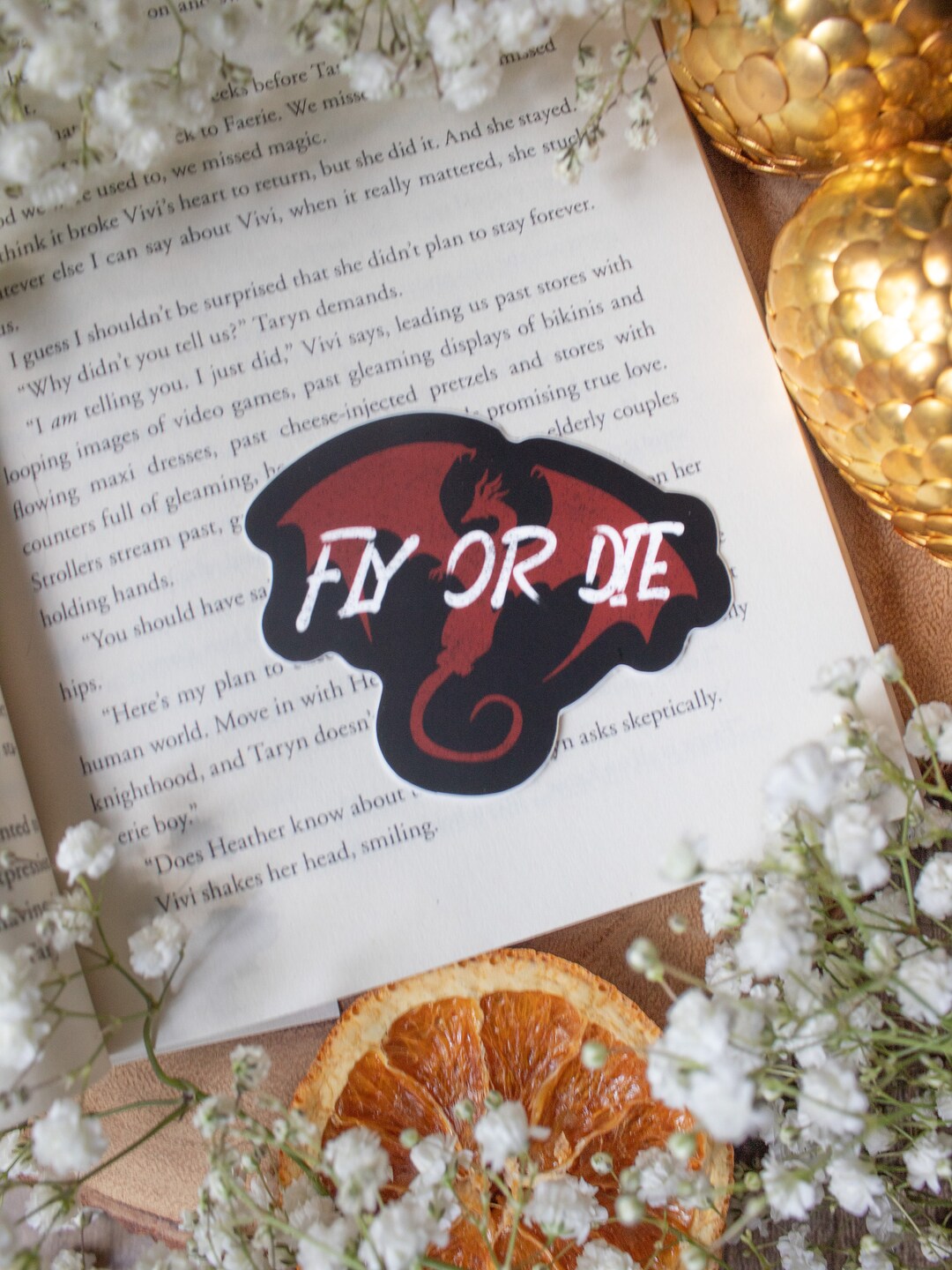 Fourth Wing Fly or Die Dragon Sticker | Officially Licensed | Bookish ...