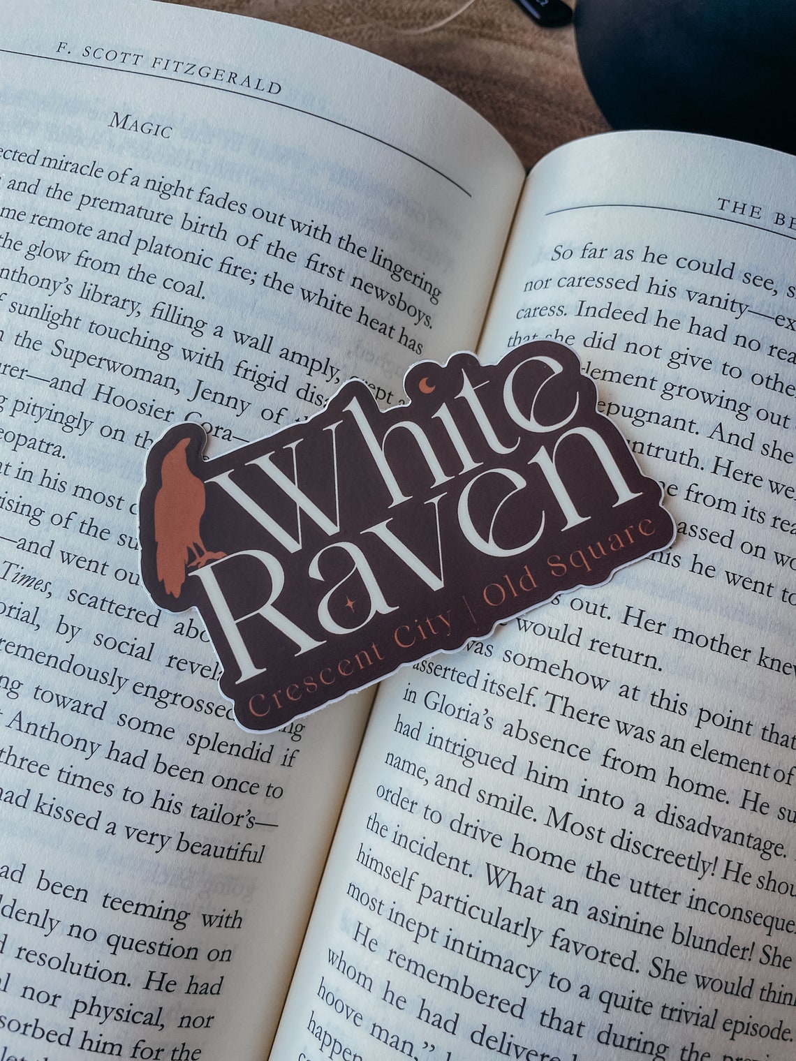 White Raven Crescent City Waterproof Sticker | Valbara Sticker ...