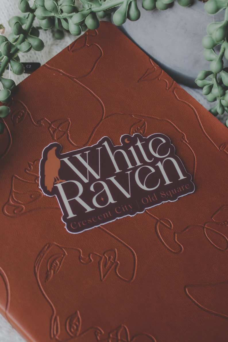 White Raven Crescent City Waterproof Sticker | Valbara Sticker ...