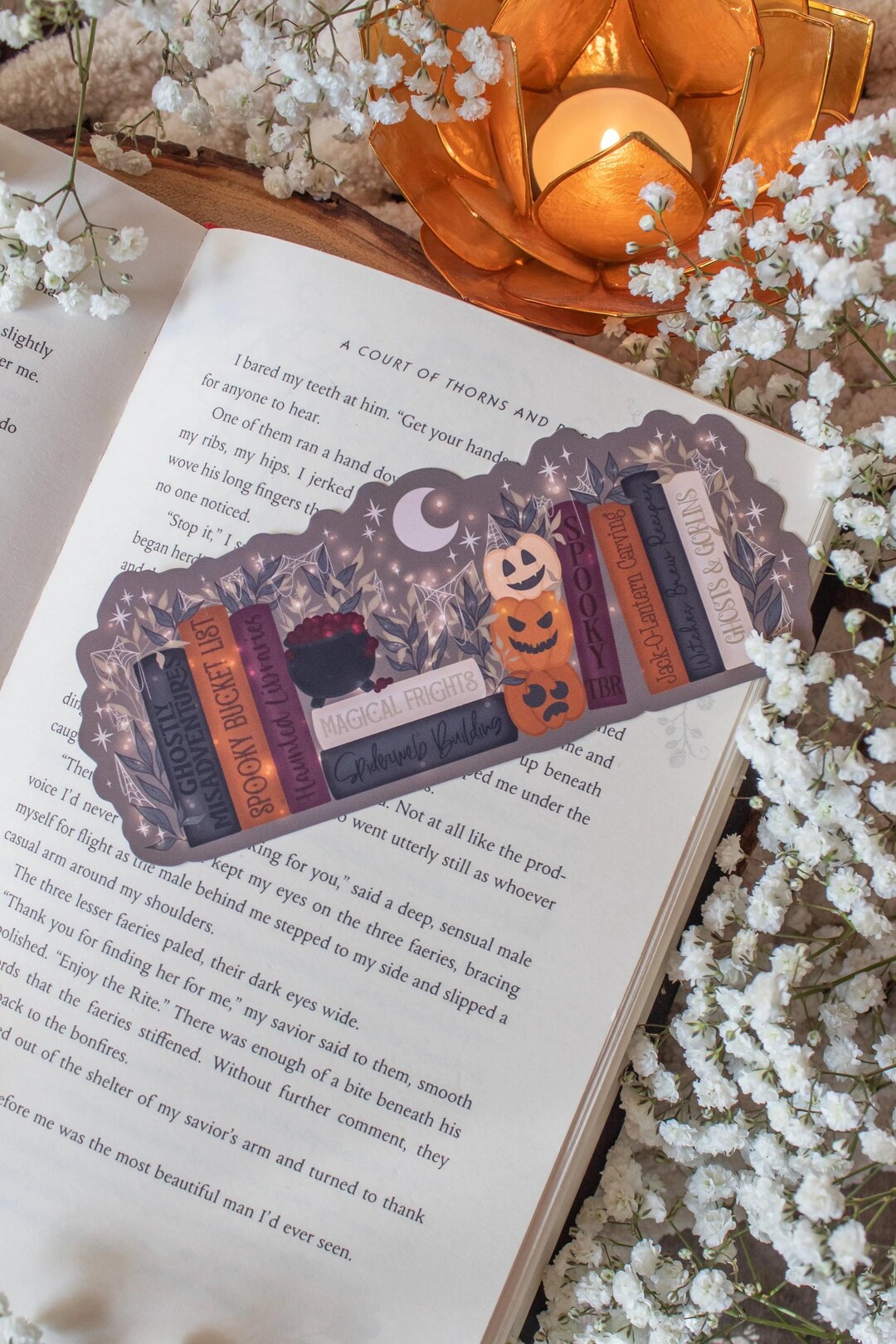 Spooky Cute Bookshelf Die-cut Bookmark for Halloween Readers and Scary ...