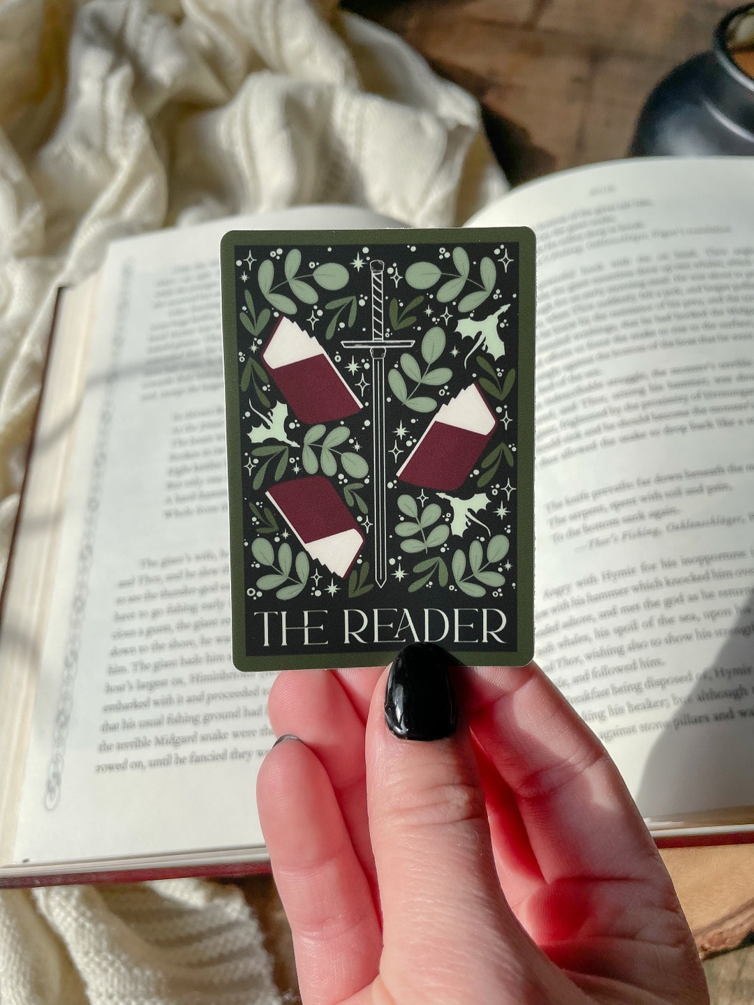 The Reader Sticker | Bookish Waterproof Vinyl Book/ Kindle Stickers for ...