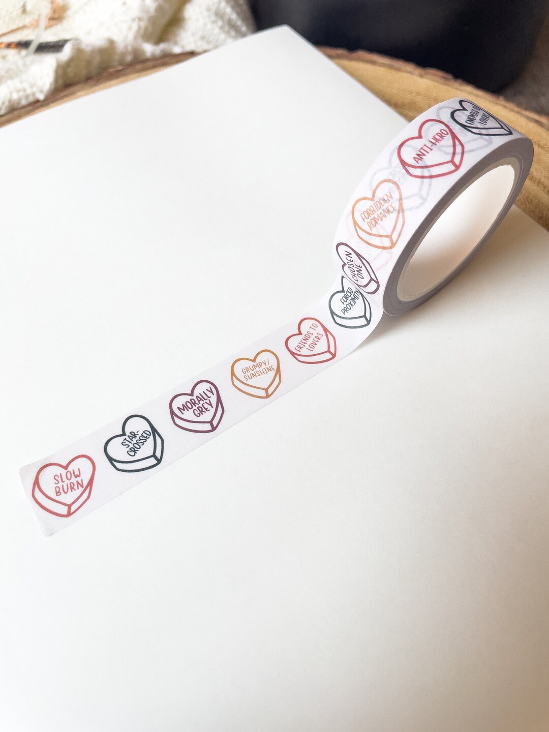 Book Trope Heart Washi Tape | Bookish Stationery | Book Lover Gift ...
