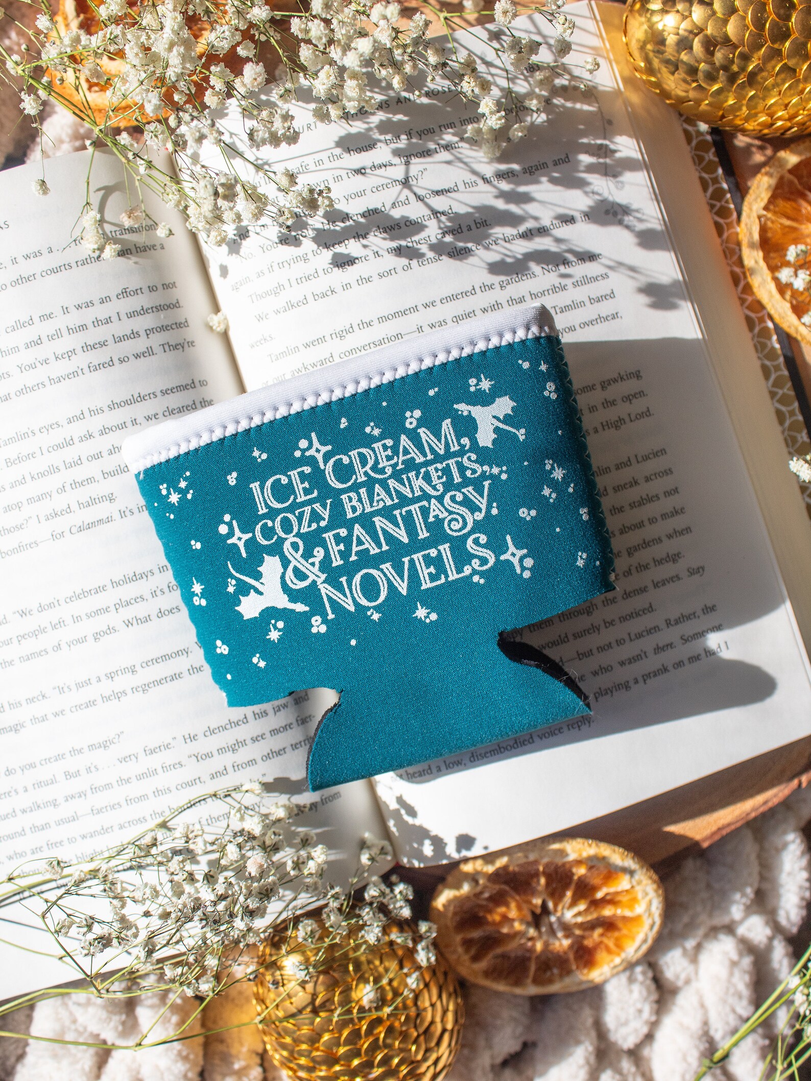 Ice Cream Cozy Blankets & Fantasy Novels | Ice Cream Pint Sleeve | Teal ...