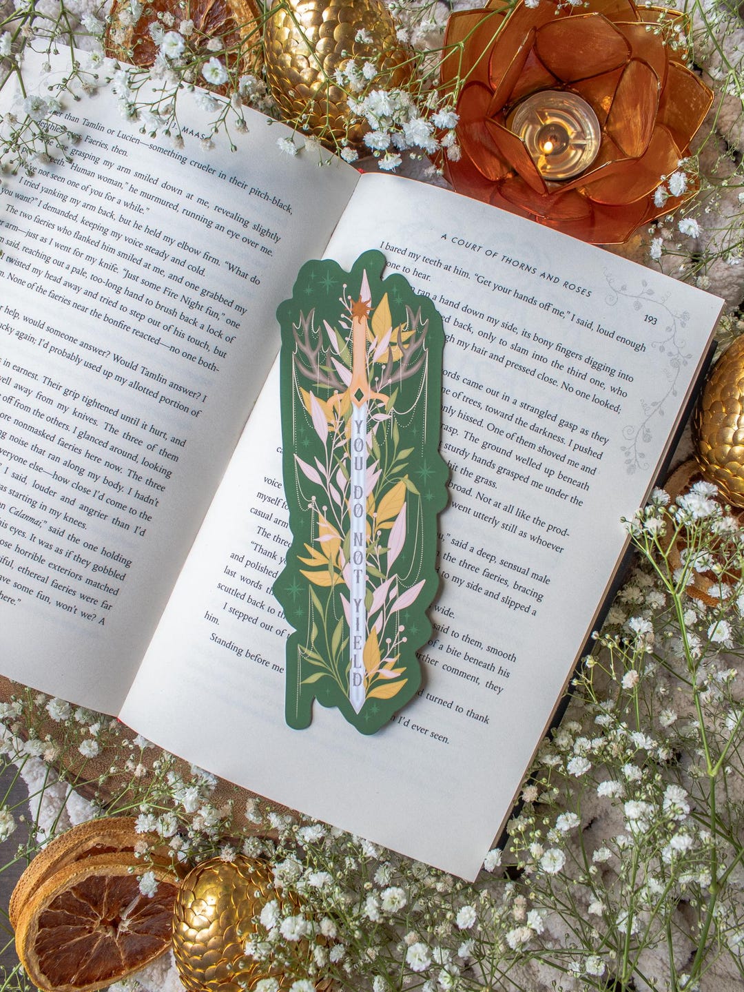 Throne of Glass Sword Bookmark: You Do Not Yield, SJM Merch for Fantasy ...