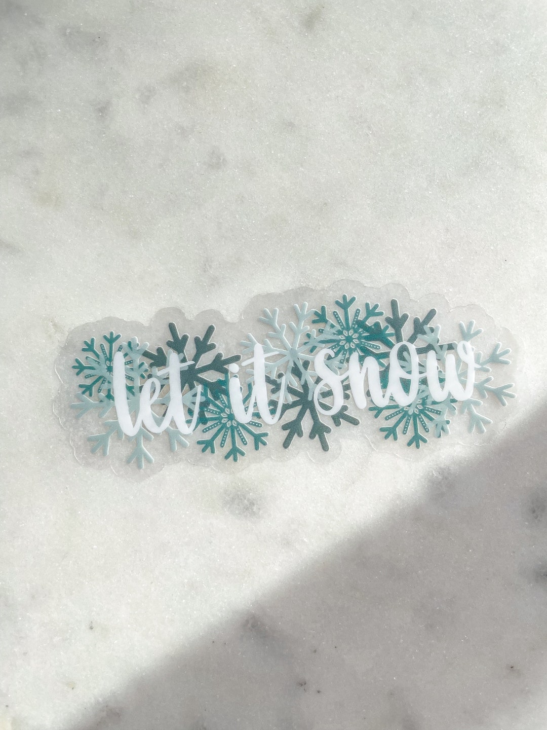 Let It Snow Snowflake Border Sticker | Hand-drawn Winter Decal ...