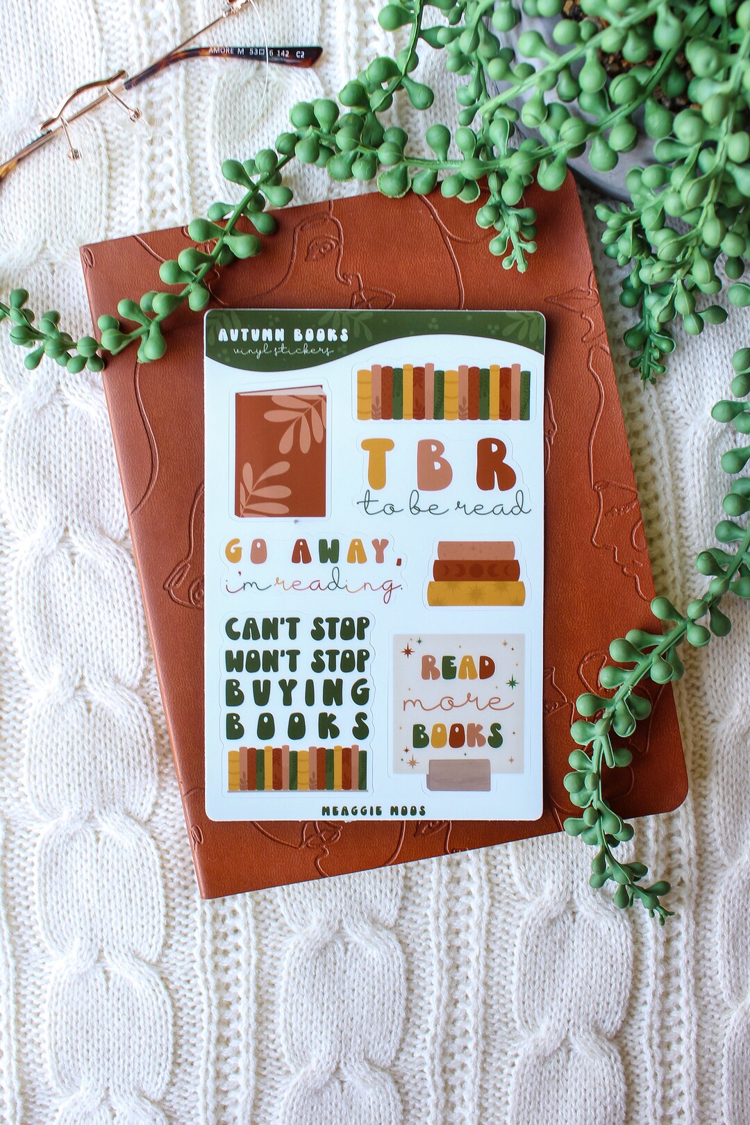 Boho Books Bookish Sticker Sheet | Book Waterproof Stickers | Warm Book ...
