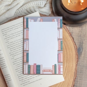 Cozy Hygge Bookshelf Notepad 4x6 Book Notes Bullet Journal Pages ...