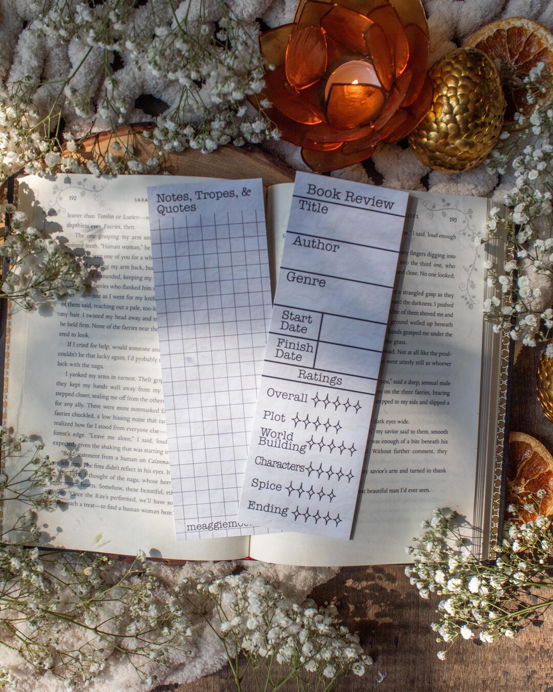 Book Review Bookmark: Spice Rating, Bookish Gift (2.75"x8.5") - Etsy