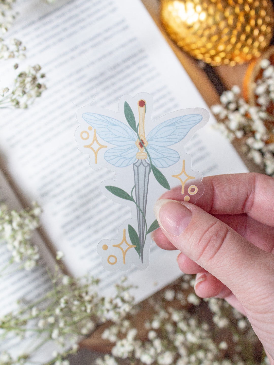 Faerie Dagger Waterproof Sticker | Blue | Bookish Merch | Book Lover ...