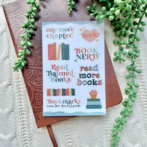 Book Nerd Sticker Sheet Bookish Waterproof Stickers Book Worm Gifts ...