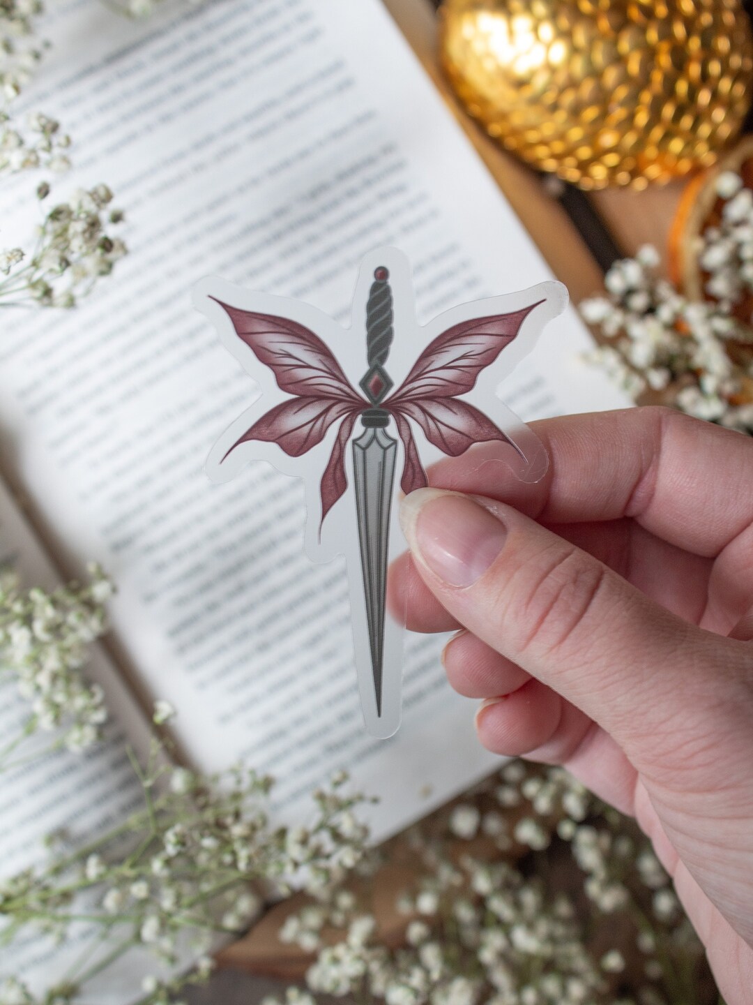 Dark Faerie Dagger Waterproof Sticker | Bookish Kindle Merch | Book ...