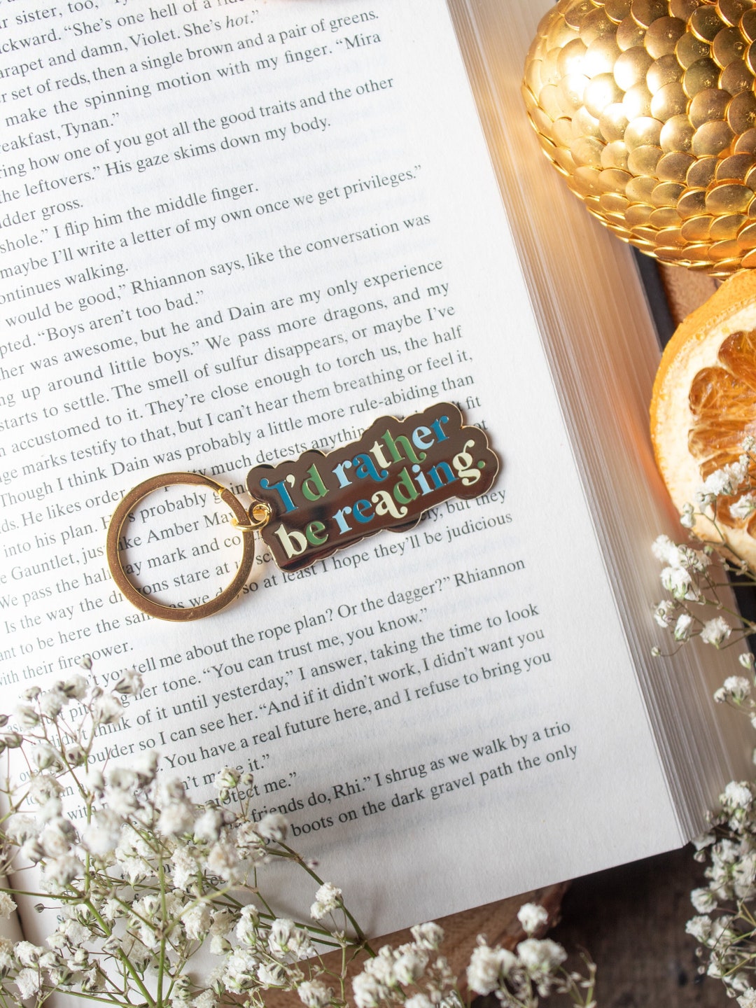 Id Rather Be Reading Colorful Hard Enamel Keychain | Bookish Keychain ...