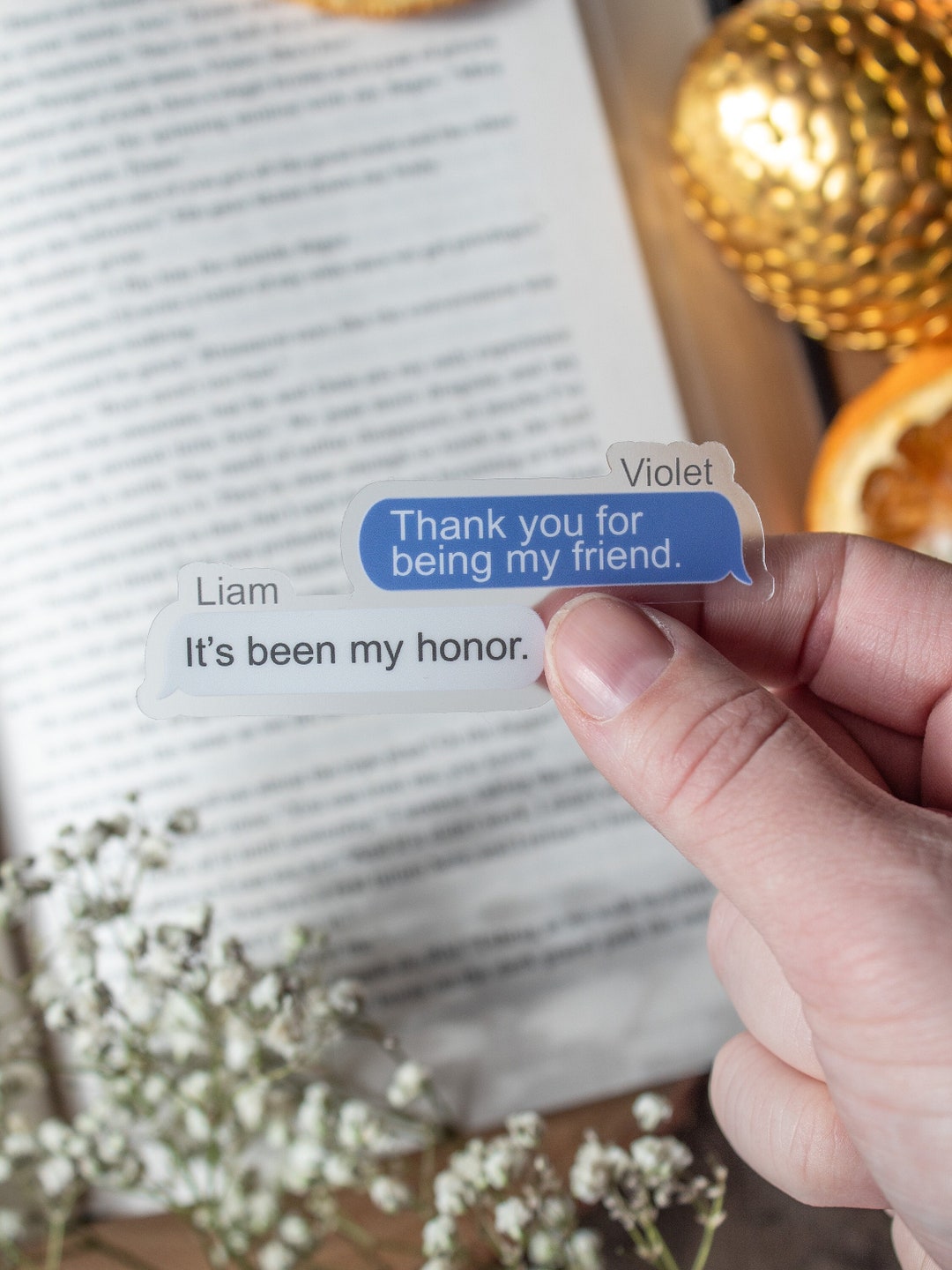 Fourth Wing Liam Violet Text Exchange Sticker | Licensed | Bookish ...