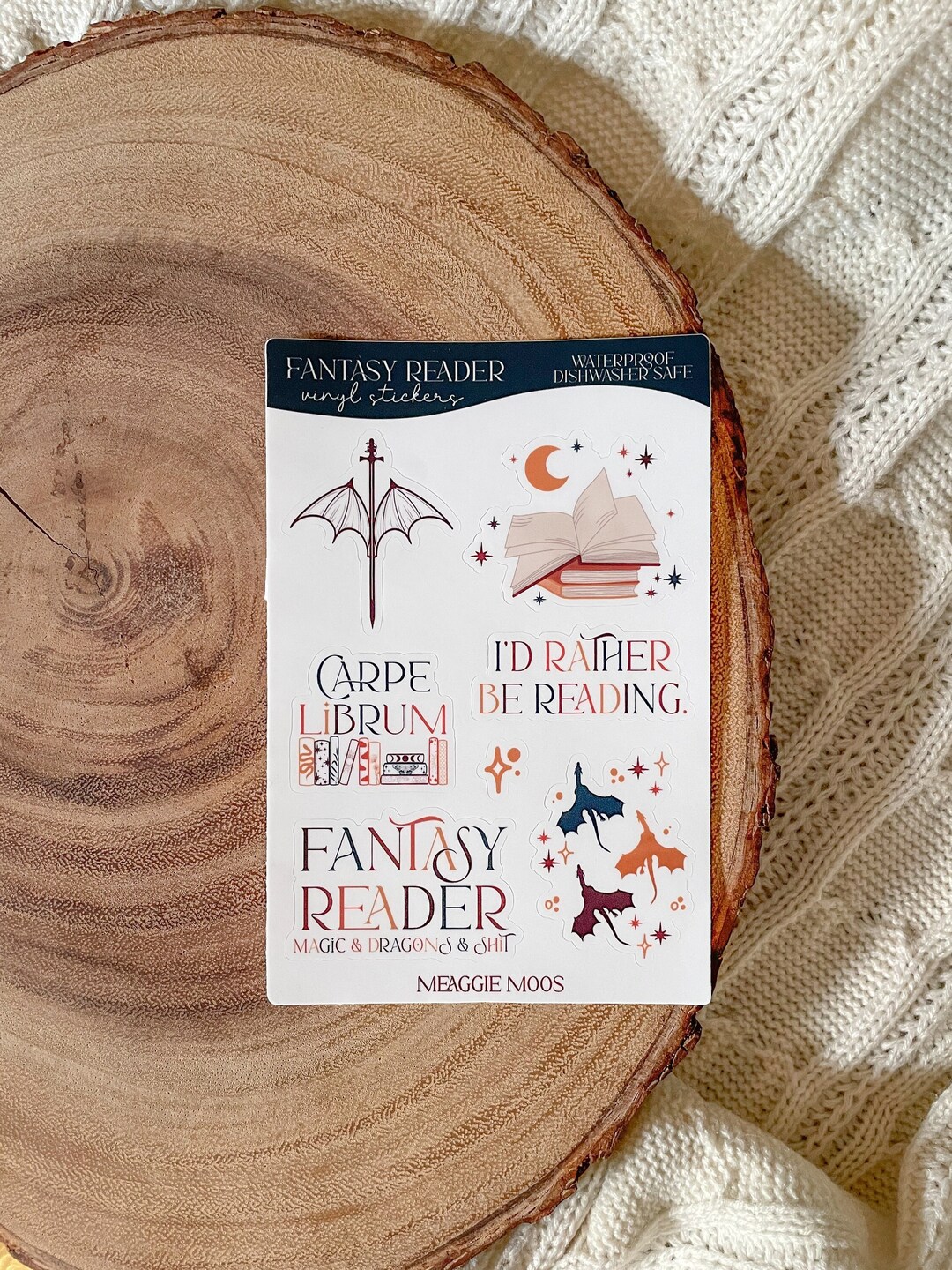 Fantasy Reader Bookish Sticker Sheet | Book Waterproof Stickers | Book ...