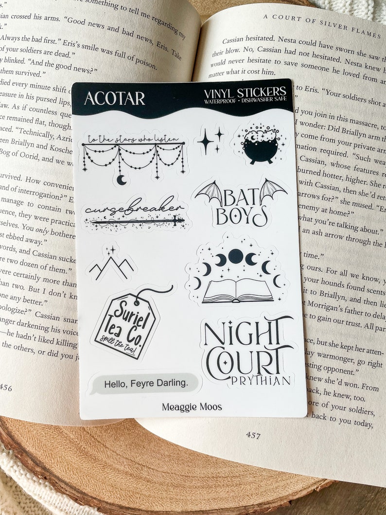 ACOTAR Bookish Sticker Sheet A Court of Thorns and Roses - Etsy
