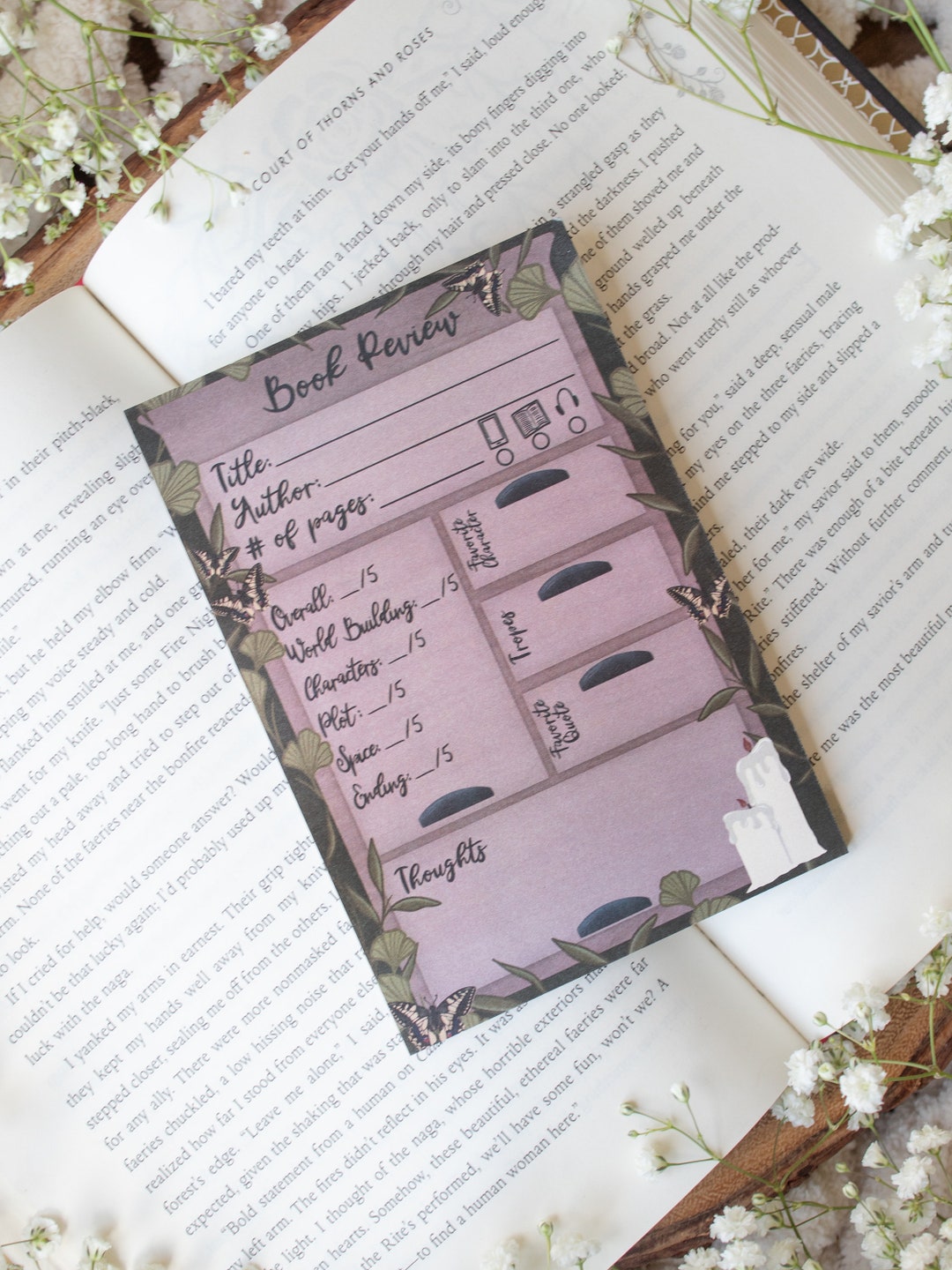 Book Review Notepad: Apothecary Bookish Stationery Gift (4x6 Post-it ...