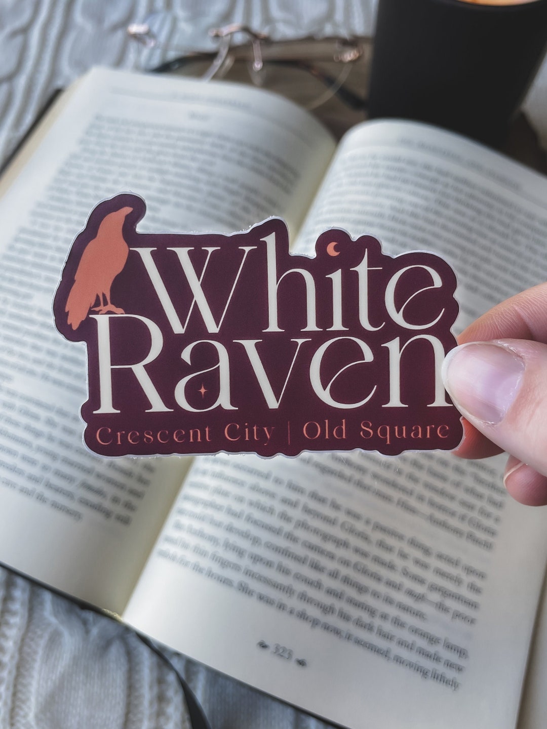 White Raven Crescent City Waterproof Sticker | Valbara Sticker ...
