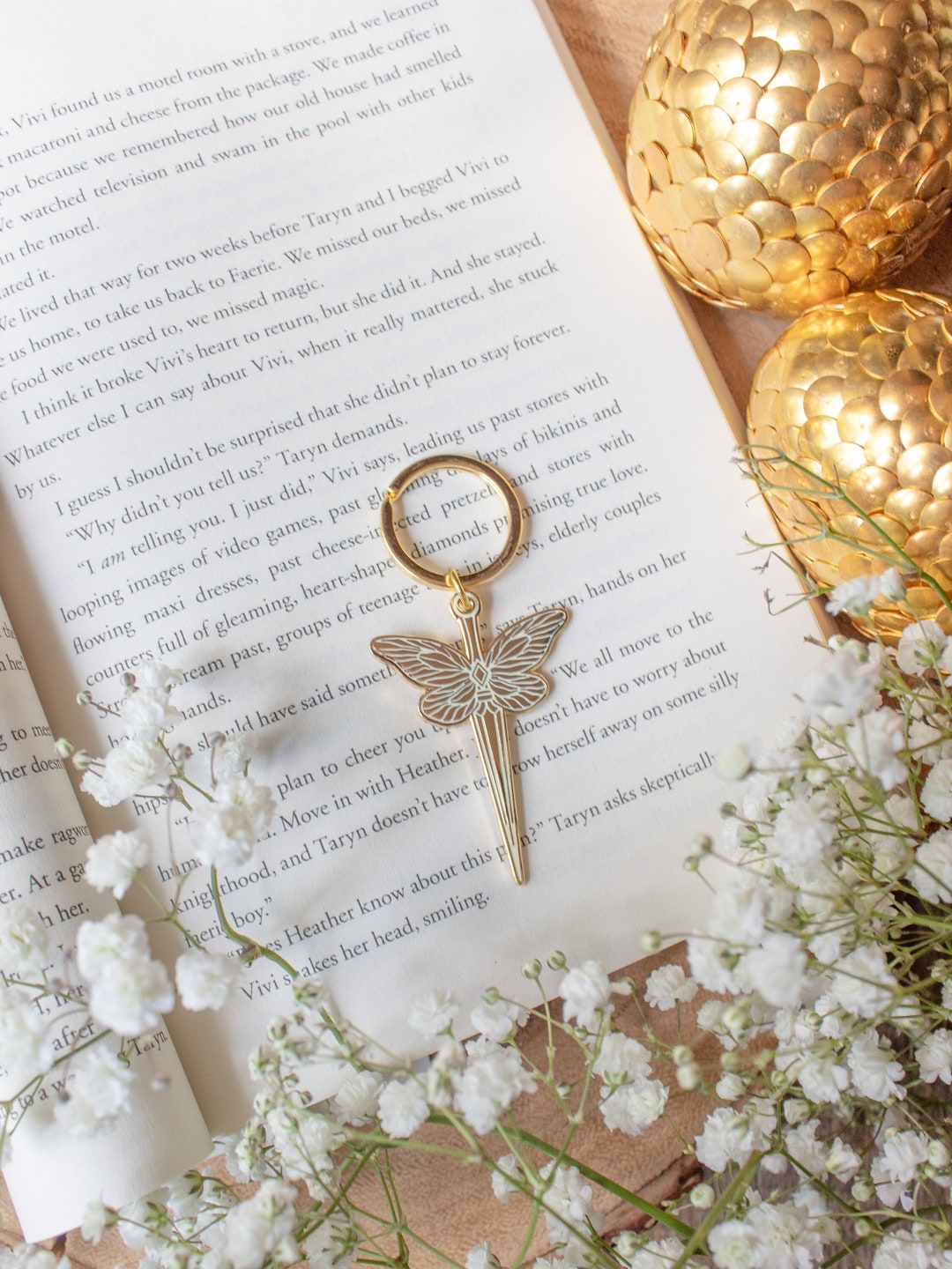 Hard Enamel Faerie Dagger Keychain | Gold Metal Keychain | Fantasy Art ...