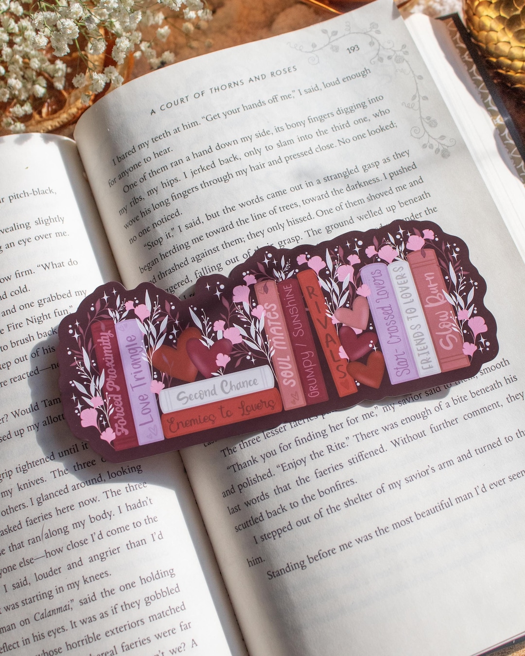 Romance Bookshelf Bookmark: Valentine's Day Book Lover Gift - Etsy