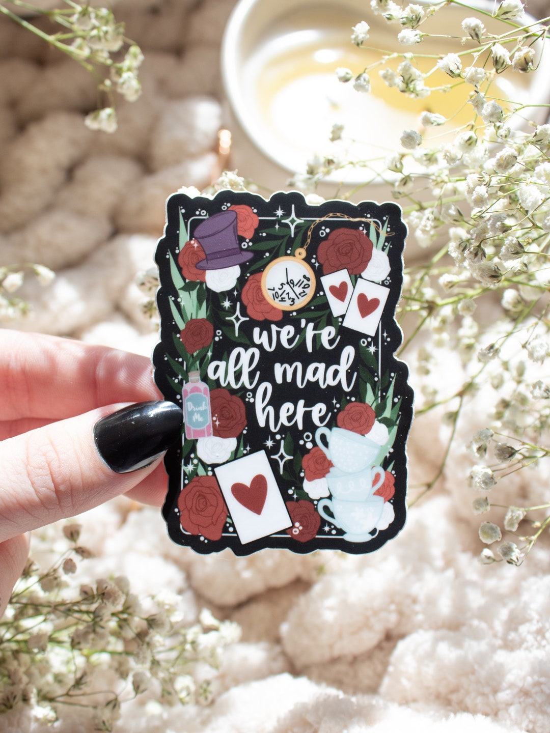 We're All Mad Here Vinyl Sticker | Bookish Waterproof Laptop Sticker ...