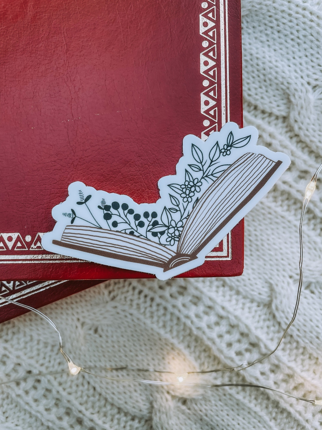 Floral Book Sticker | Waterproof Water Bottle Sticker | Laptop Sticker ...