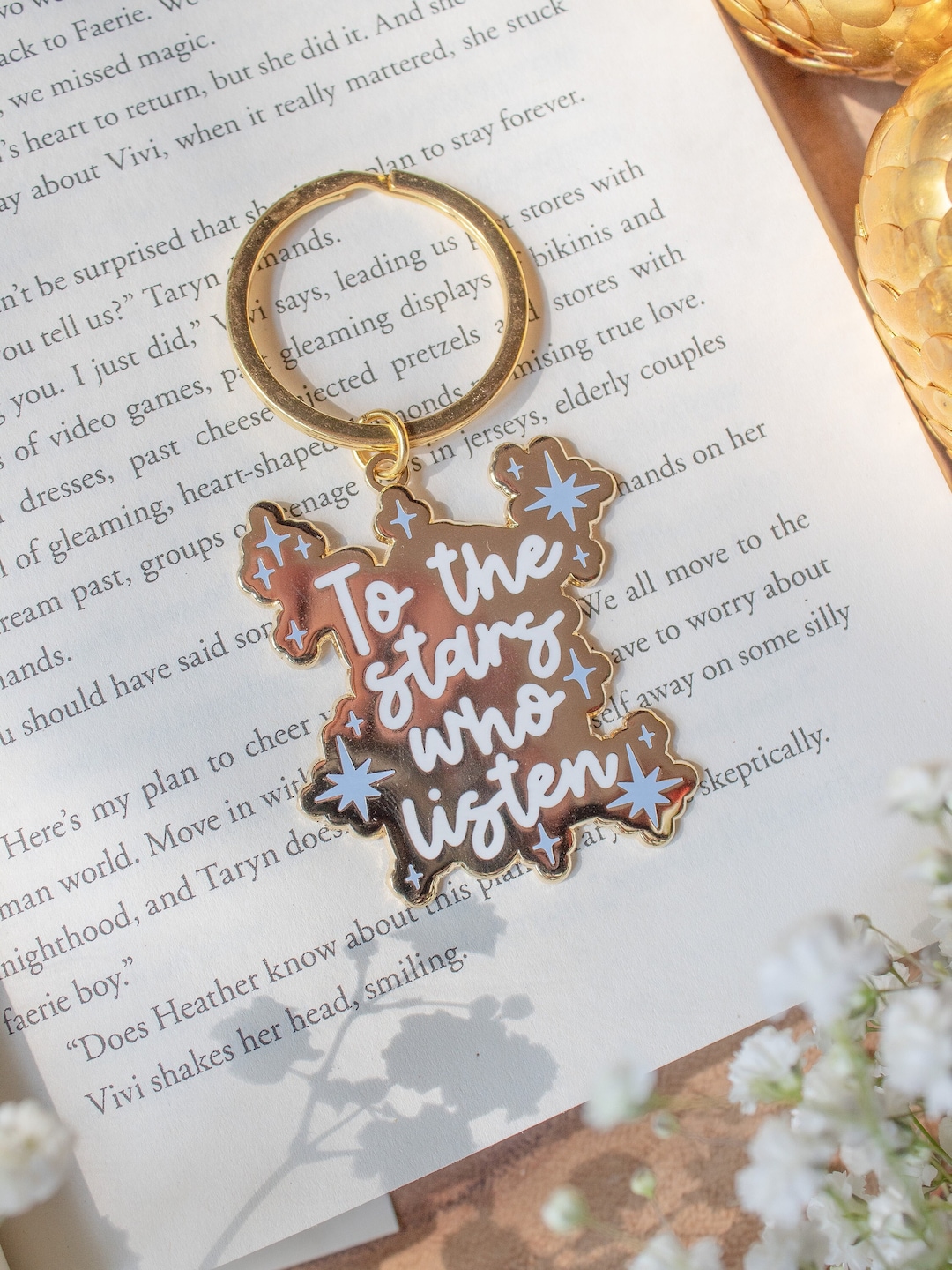 ACOTAR to the Stars Who Listen Hard Enamel Keychain | ACOMAF Key Ring ...