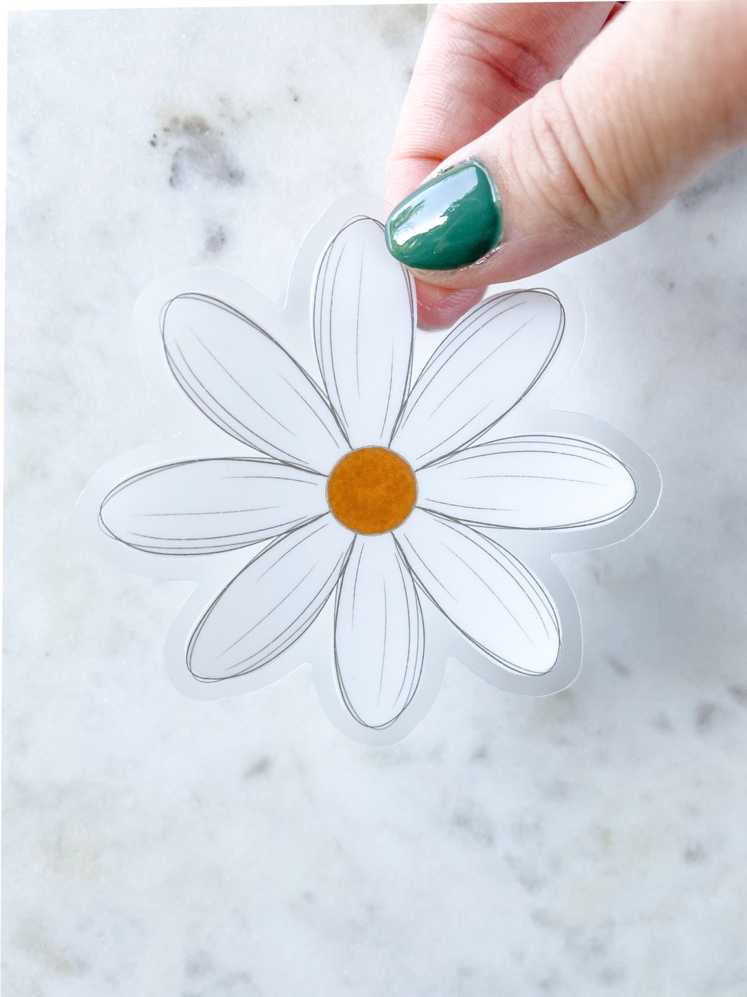 Daisy Waterproof Sticker | Transparent Laptop and Water Bottle Sticker ...