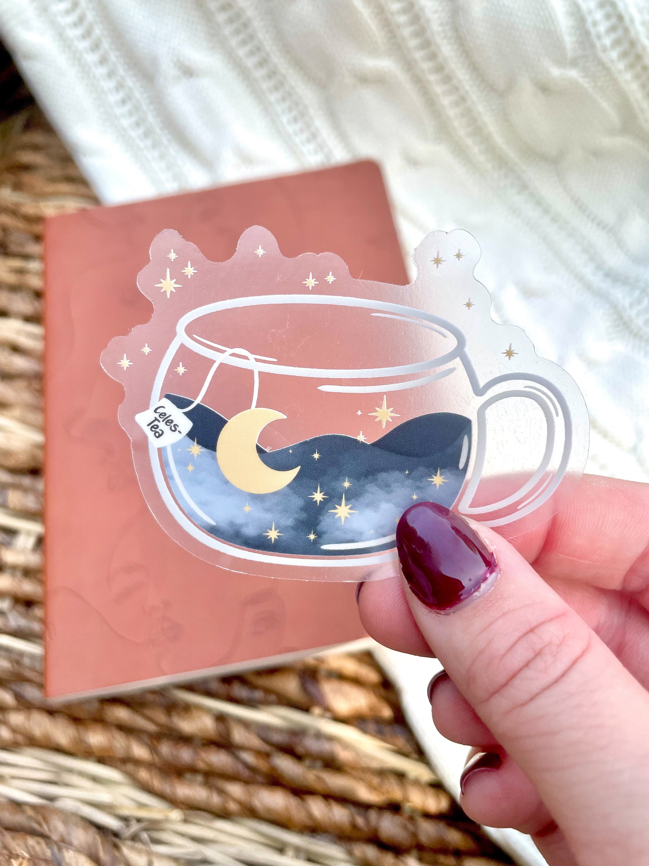 Celes-tea Celestial Tea Cup Waterproof Sticker Galaxy Laptop - Etsy