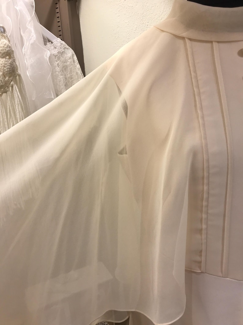 1960s Vintage Wedding Dress, Peggy French Couture, Cream Chiffon Cape ...