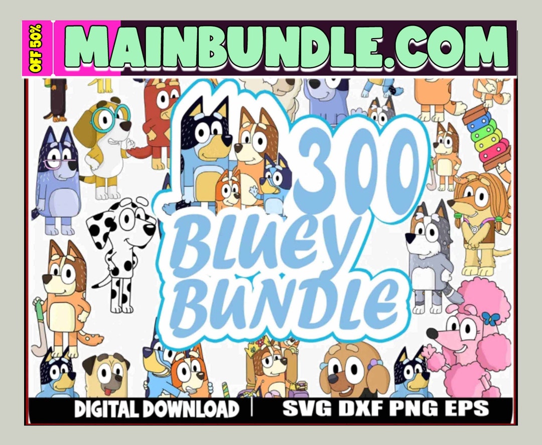 Bluey Svg Bluey Fonts Bluey Birthday Cartoon Svg Png - Etsy