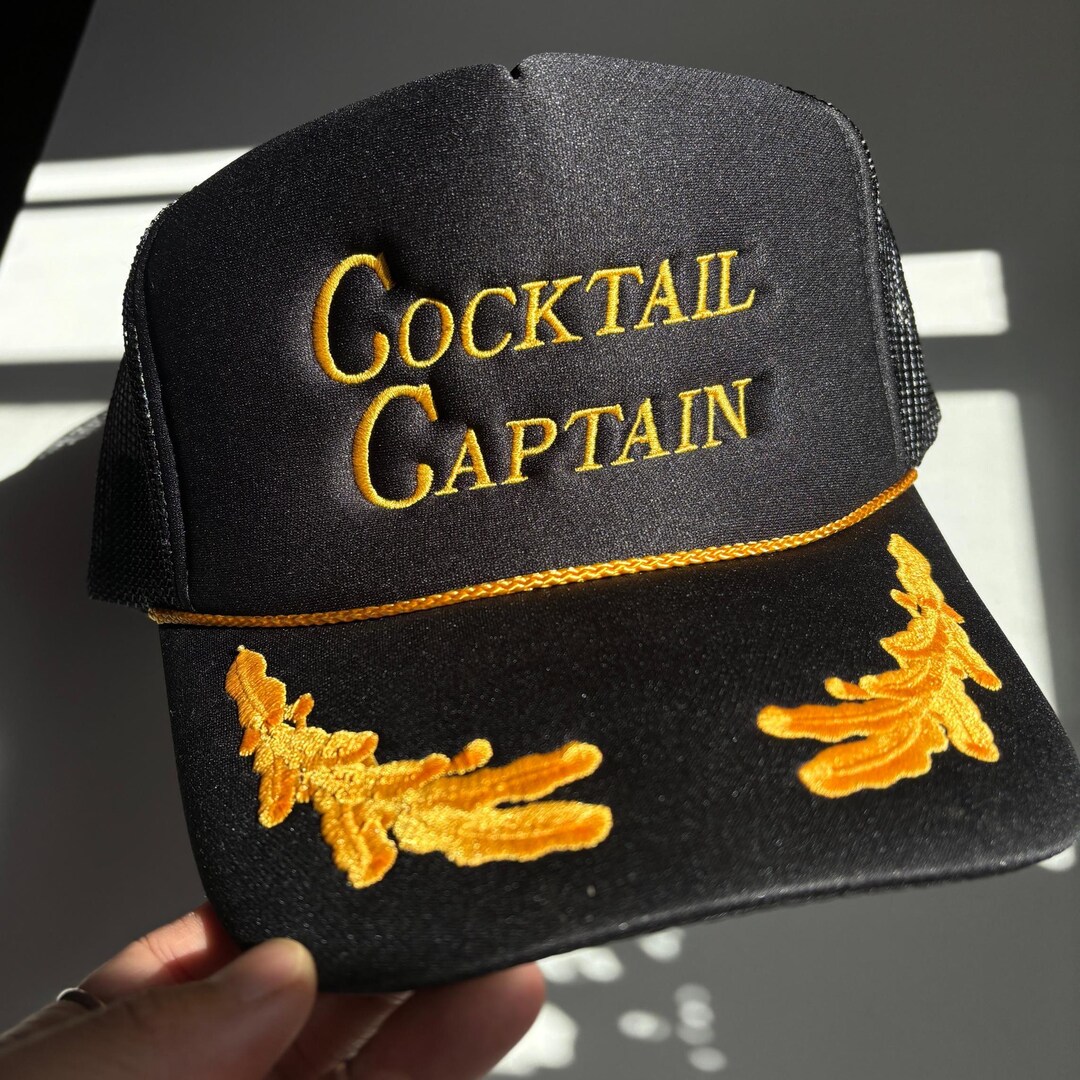 Cocktail Captain Trucker Hat, Boat Captain Hat, Lake Life, Yacht Boat ...