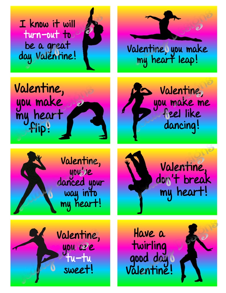 Dance Valentine Cards for Kids Valentine's Day | Etsy