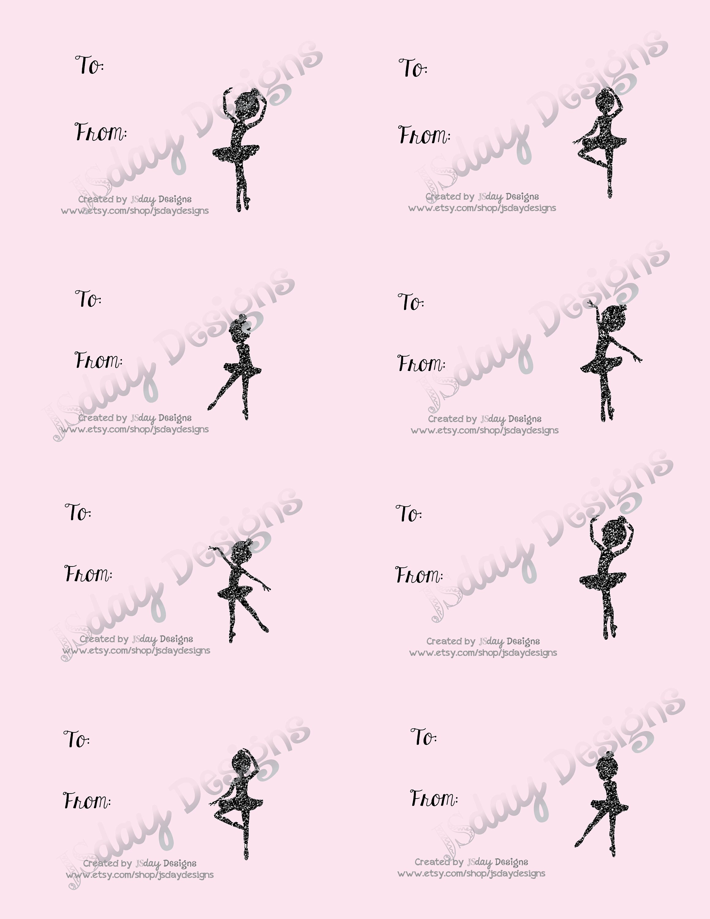 Ballet Dance Valentine Cards for kids Valentine's Day | Etsy