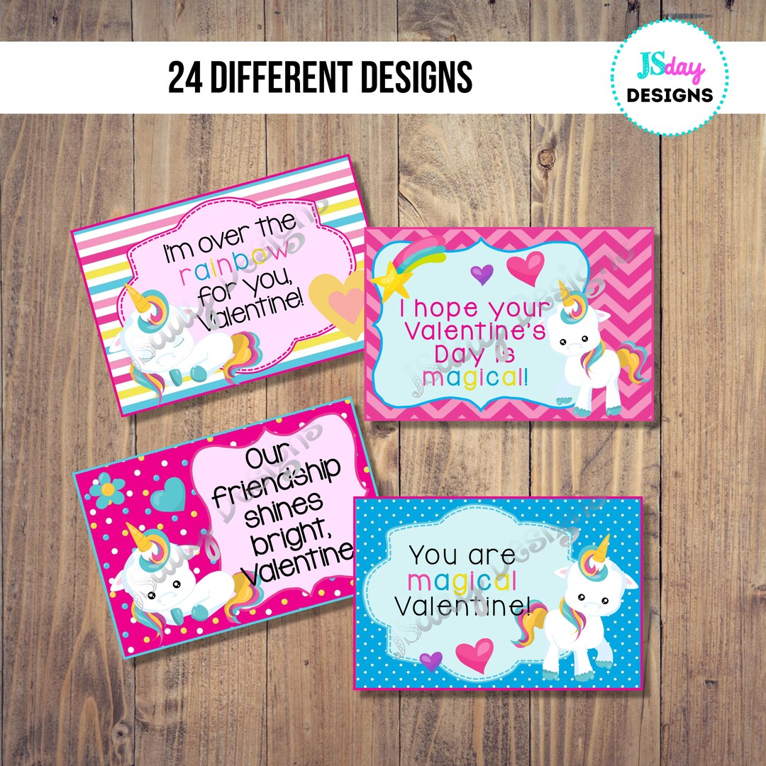 Unicorn Valentine Card Valentine's Day Valentines Class Party Invite ...