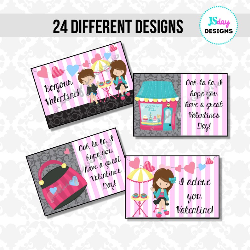 Paris French Valentine Valentine's Day Valentines Class - Etsy