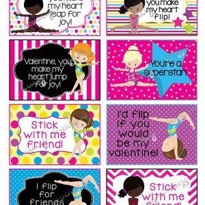 Gymnastics Valentine; Valentine's Day; Valentines; Class Party; Invite ...