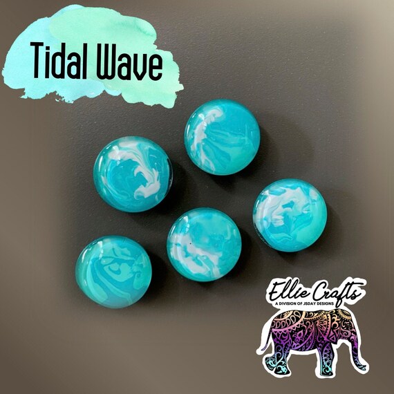 Blue Teal and White Tidal Wave Theme Marble Swirl Glass | Etsy