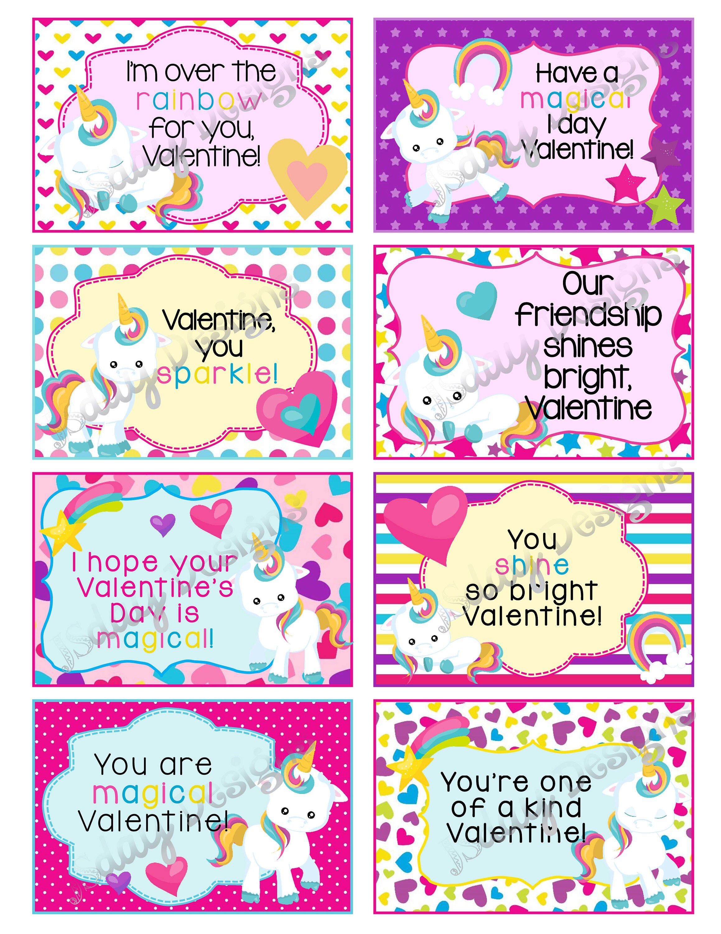 Unicorn Valentine Card Valentine's Day Valentines Class - Etsy