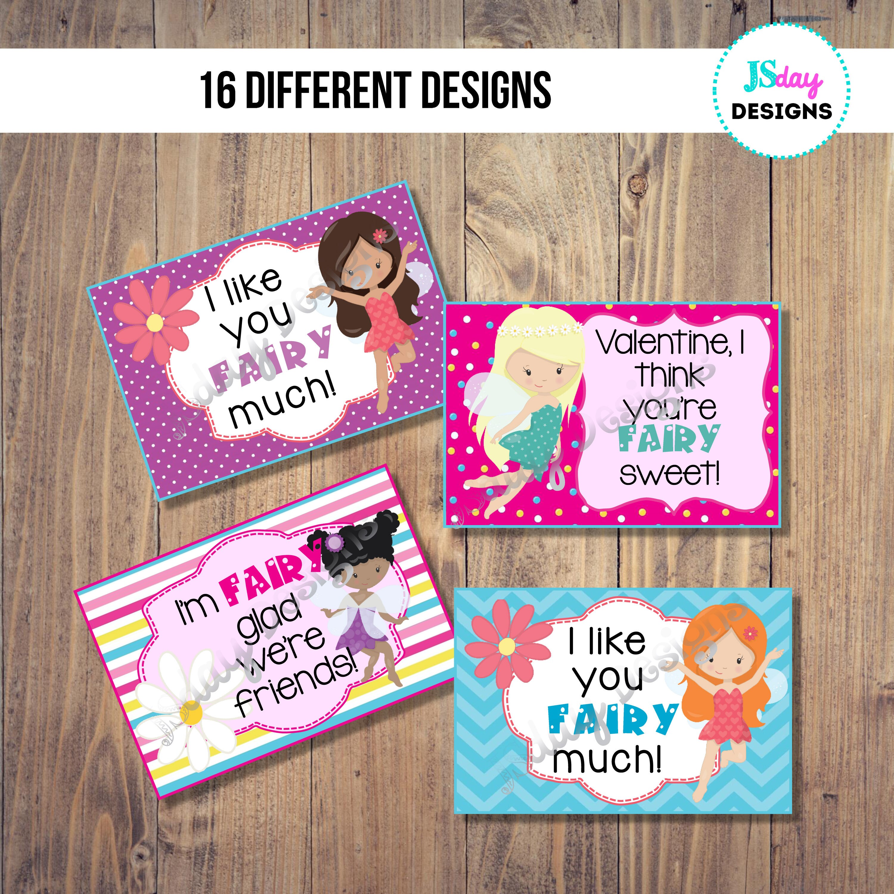 Fairy Kids Valentine Card Fairies Valentine's Day | Etsy